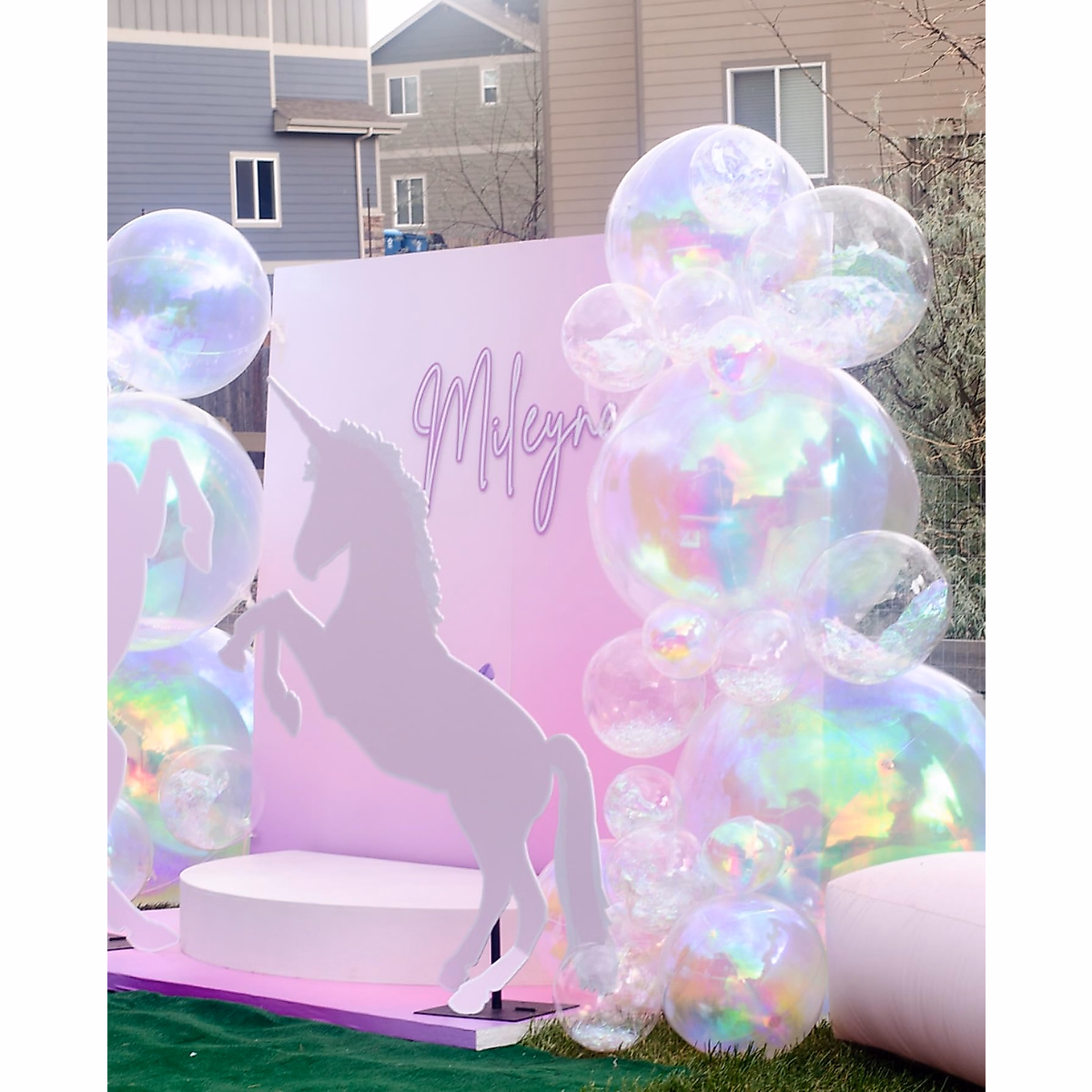 22Inch Iridescent 4D Sphere balloons,Holographic balloons for 21st birthday party/Iridescent party/girl party/Groovy party decoration(4pcs)