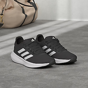 adidas Women's Run Falcon 3.0 Sneaker, Black/White/Black, 9 Wide