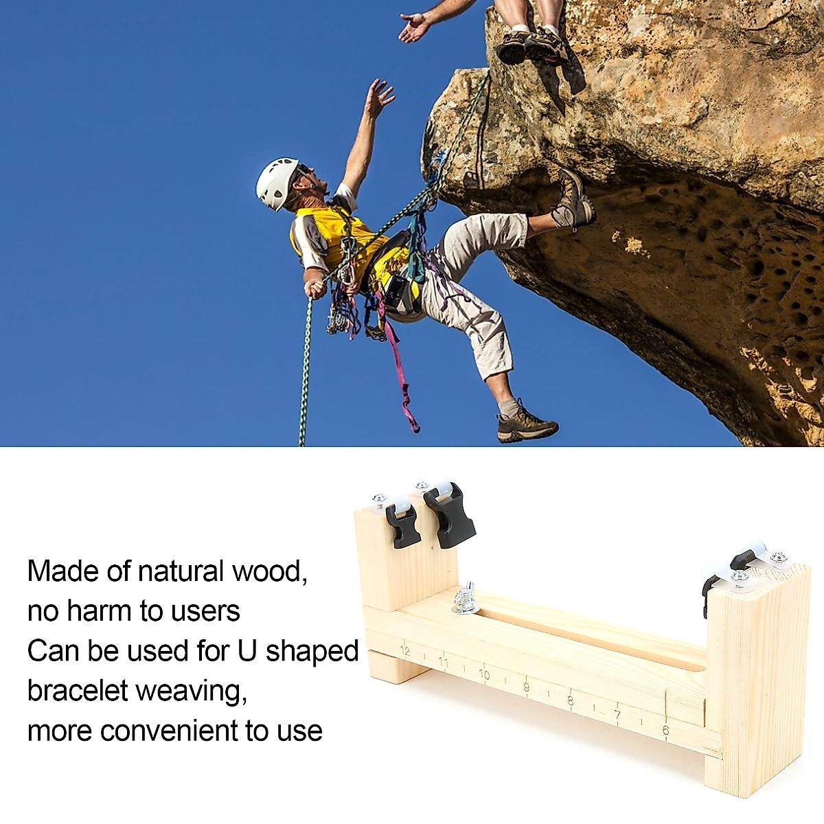 plplaaobo macrame clampUmbrella Rope Bracelet Tool Kit, Multifunctional Bracelet Making Woven, DIY Paracord Jig Woven Wooden Frame Outdoor Knitting Tool Kit