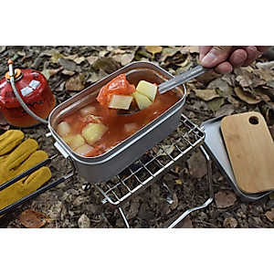 DZRZVD Camp Grill with Foldable Legs-304 Stainless Steel Grill Grate for Gas Stove-Ultralight Campfire Stand-Portable Grill Grid for Backpacking/Camping/Hiking/Picnic/Traveling/Fishing with Carry Bag