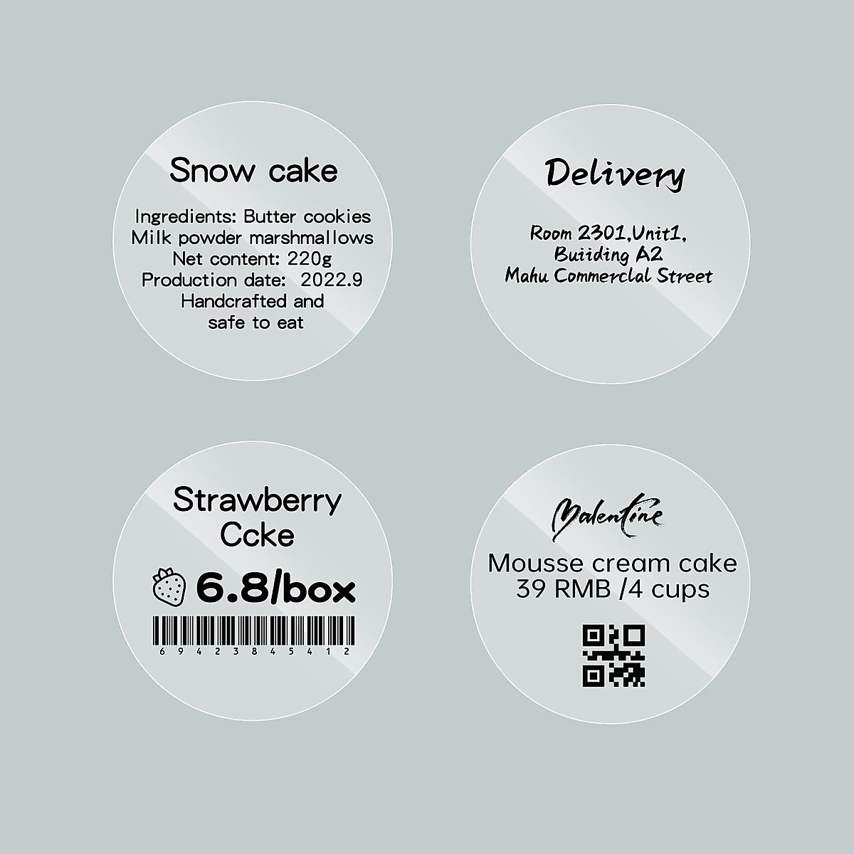 NIIMBOT B1 Label Tape B21 Transparent Labeling Tape 1.2" X 1.2" (31x31mm) Thermal Label Print Paper NIIMBOT Labels for Candles/Gifts/Mailing/Logo/Jars/Bottles Tag, 210 Labels/Roll, Clear