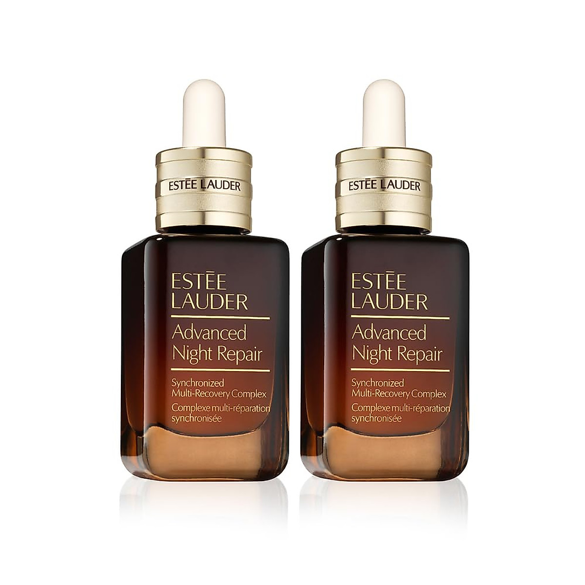 Estée Lauder Advanced Night Repair Duo Face Serum Synchronized Multi-Recovery Complex with Hyaluronic Acid & Peptides | Anti Aging & Hydrating, 1.7 Fl Oz (Pack of 2)