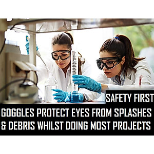 Protective Equip Safety Goggles Over Glasses - Lab Safety Goggles For Eye Protection - Scratch Resistant Clear Safety Goggles Anti Fog-for Men & Women(large)