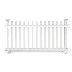 Zippity Outdoor 22in H x 44in W White Vinyl Portable Puppy Dog Fence Kit ZP19055 (2 Pack)