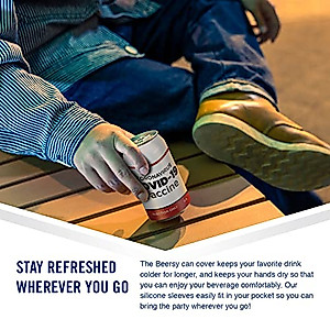 Beersy Silicone Sleeve Beer Can Cover - Insulated Can Sleeve - Novelty Disguise for Outdoor Events, Golf, Parties, Concerts,Tailgates - Hide a Beer to Look Like Soda, Fits 12 oz (Wellness Disguise)