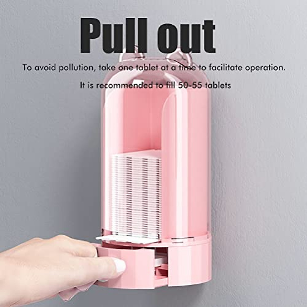 OHEPFD Automatic Cotton Pad Holder, Cosmetic Cotton Pad Dispenser Press Out Makeup Cotton Square Holder Dispenser Makeup Cotton Pad Organizer Rack,18*8.6cm