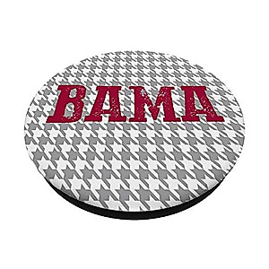 Houndstooth distressed Crimson "BAMA" Initial/Monogram PopSockets Swappable PopGrip