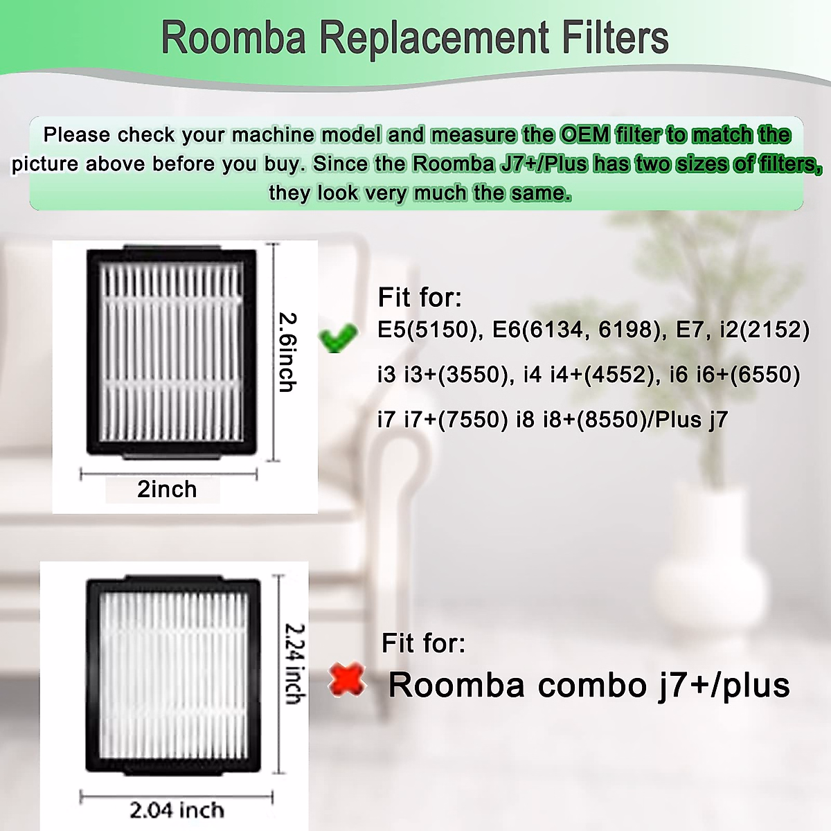 roomba i7 replacement parts for irobot Roomba i3 i3+ i4 i6 i6+ i7 i7+ i8 i8+/Plus E5 E6 E7 J7 I,E &J Series vacuum cleaners, 3 set of rubber brushes 10 filters 10 side brushes