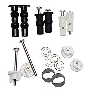 Hibbent Universal Toilet Seats Screws and Bolts Metal - Toilet Seat Hinges Bolt Screws, Toilet Seat Fixings Expanding Rubber,Toilet Seat Replacement Parts Kit(5 Choices)