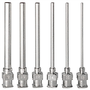 ITROLLE Dispensing Needle Set 12PCS 1.97inch/50mm Stainless Steel Syringe Dispensing Blunt Tip Luer Lock (8, 10, 12, 14, 16, 18 Gauge)