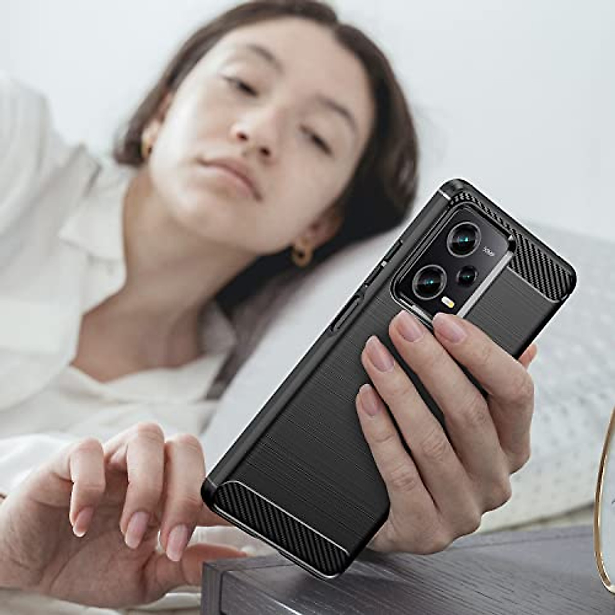 Case For Redmi Note 12 Pro,Xiaomi Poco X5 Pro Case,TPU Carbon fiber Soft Silicone Bumpers Protective Cover Anti-Scratch Shockproof Phone Case For Redmi Note 12 Pro 5G/Xiaomi Poco X5 Pro (Lasi Black)