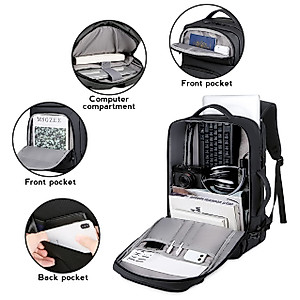 KSIBNW Weekender Carry on Backpack with USB Port,40L Expandable Travel Backpacks, Carry on Luggage airline approved with Laptop Compartment,Water Resistant Durable 17-inch Laptop Backpacks