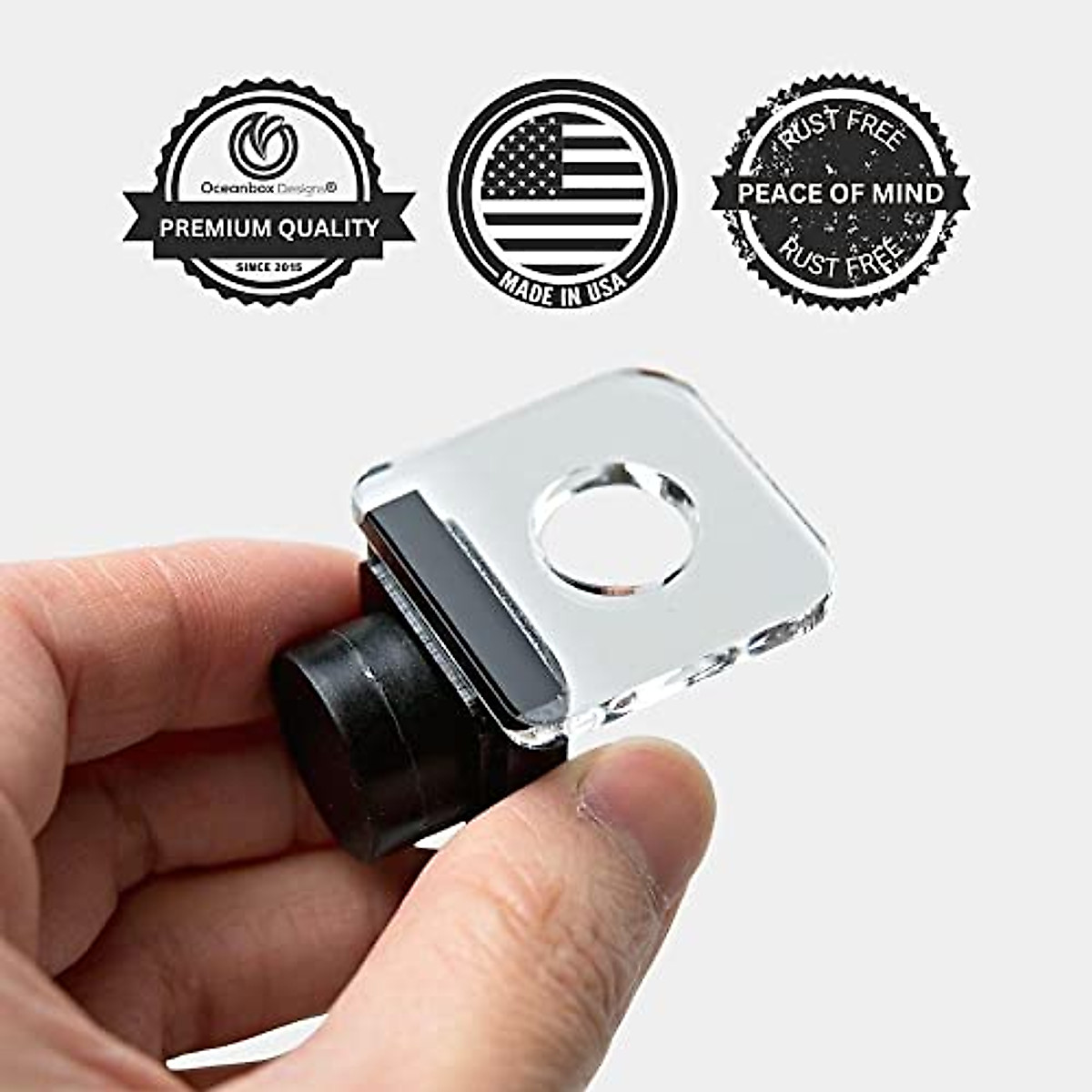 Oceanbox Designs CoralOne™ Magnetic Solo Frag Rack (Clear, 4 Pack), Single Frag Rack, Reef-Safe No-Rust 100% Waterproof Magnets, Made in USA