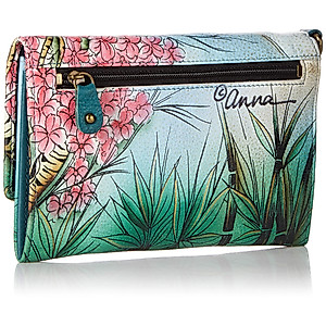 Anna by Anuschka Hand Painted Women’s Genuine Leather - Vintage Wristlet Clutch - Lovable Pandas