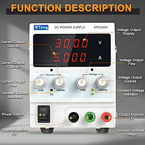 DC Power Supply Variable,Adjustable Bench Lab Power Supply 30V 5A,with High Precision Display 10mV 1mA, Power for Hobbyist, Electroplating,DIY Projects