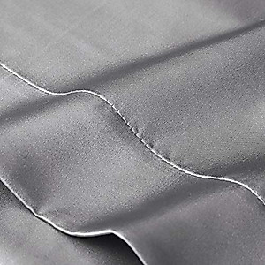 Love's cabin Silk Satin Pillowcase for Hair and Skin (Dark Gray, 20x30 inches) Slip Pillow Cases Queen Size Set of 2 - Satin Cooling Pillow Covers with Envelope Closure