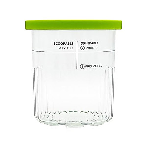 Replacement Ice Cream Pints with Silicone Lids, Compatible with Ninja Creami Deluxe Ice Cream Maker model: NC500, NC501, NC501H, NC501HBL, NC501HGN. (Yellow/Green/Pink/Grey)