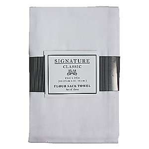 J & M HOME FASHIONS 7420 3PK WHT Flour Sac Towel