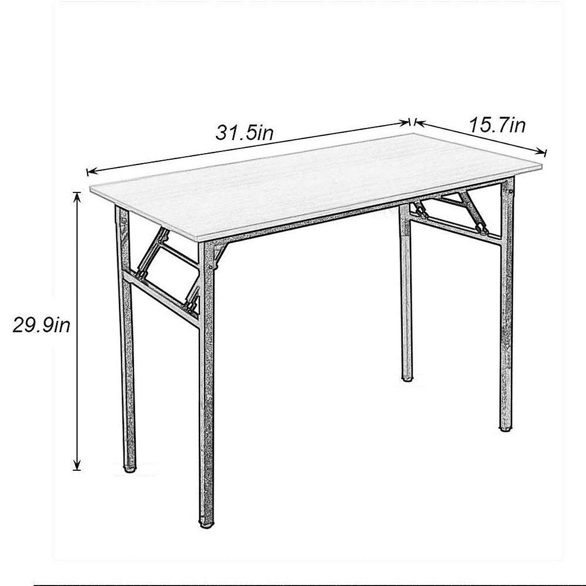 Need Small Computer Desk 31.5 inches Folding Table No Assembly Sturdy Small Writing Desk Folding Desk for Small Spaces, Grey AC5-8040-LB