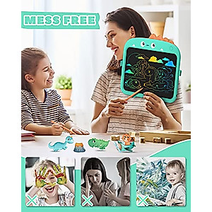 Derabika LCD Writing Tablet for Kids Dinosaur Toys,13.5 Inch Drawing Pad Doodle Board, Toddler Toys Drawing Board Birthday Gift, Drawing Tablet for Boys Girls 3 4 5 6 7 8 Years Old(Green)