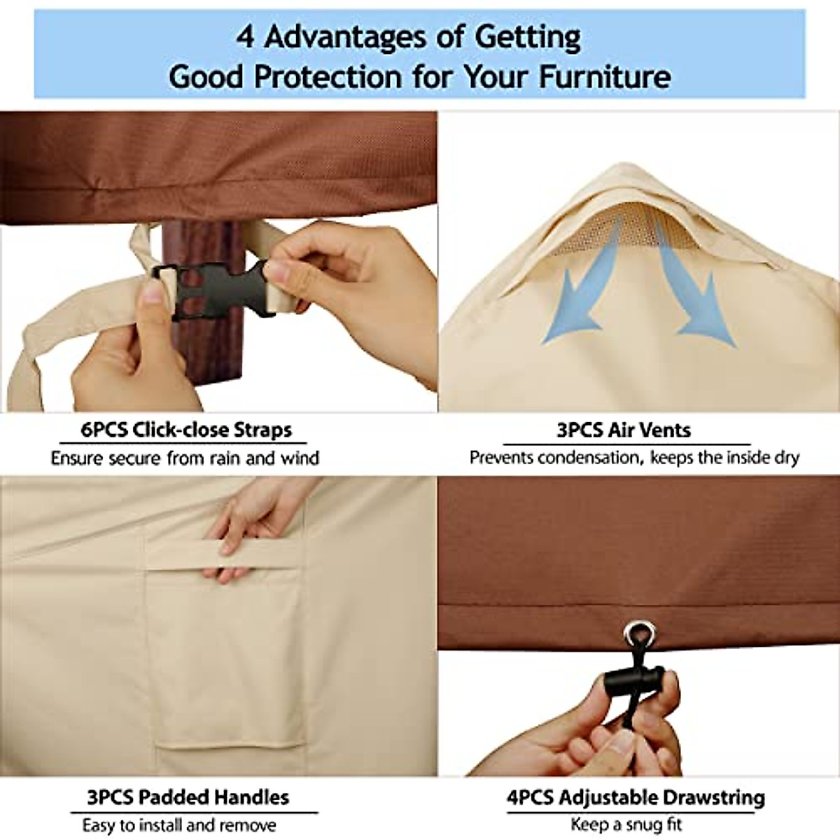 Westblue Patio Outdoor Sectional Cover-L-Shaped Outdoor Patio Furniture Covers Waterproof Rip-Stop Anti-UV 600D Heavy Duty Outdoor Couch Cover with 3 Air Vent Sofa Cover ,Left,83''L(104''L)32''D 31''H