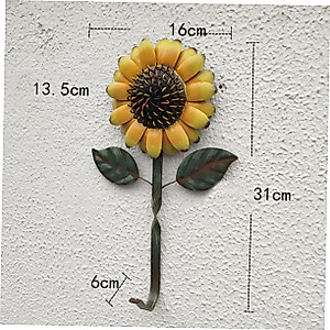 FONDOTIN Vintage Sunflower Wall Hooks Yellow Decorative Hangers for Home and Restaurant Wall Mounted Hooks for Hanging Plants Keys Coats Rustic Kitchen and Bathroom Decor