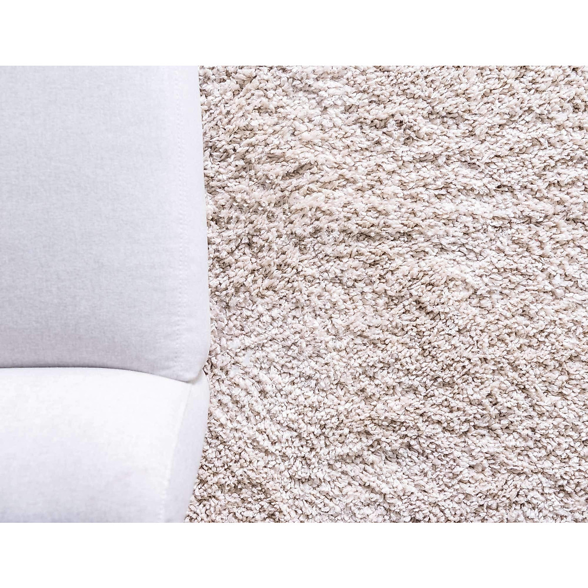 Unique Loom Davos Shag Collection Area Rug - Solid (9' x 12' Rectangle, Linen)