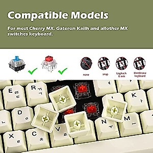IDOBAO Matcha Keycaps Green PBT Keycaps Dye Sublimation OEM Profile Full Layout 128 Keys for Cherry Gateron Kailh Switches Suits gh61/rk61/akko Mechanical Keyboard English Korean Russian(English)