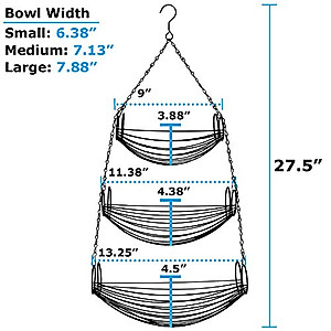 Blue Donuts 3 TIER BLACK HANGING OVAL BASKET