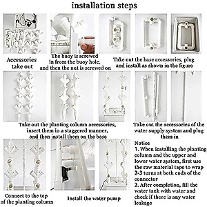 Tower Planting System 16/24/32 Holes Aquaponics Growing System Fruits and Vegetables Aeroponics Kit with Moisturizing Pump, Adapter, Mesh Pots(Size:4columns)