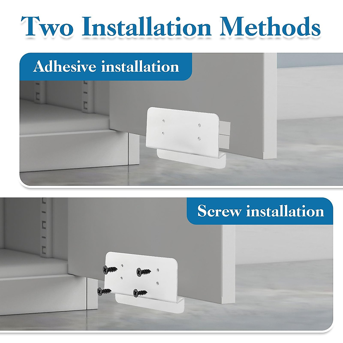 JZHLLA Cabinet Foot Pull Trash Cabinet Handle Trash Drawer Foot Pull for Full Overlay Cabinet Door Hands Free Trash Cabinet Opener for Kitchen, Living Room, Bedroom, Laundry Room (1, White)