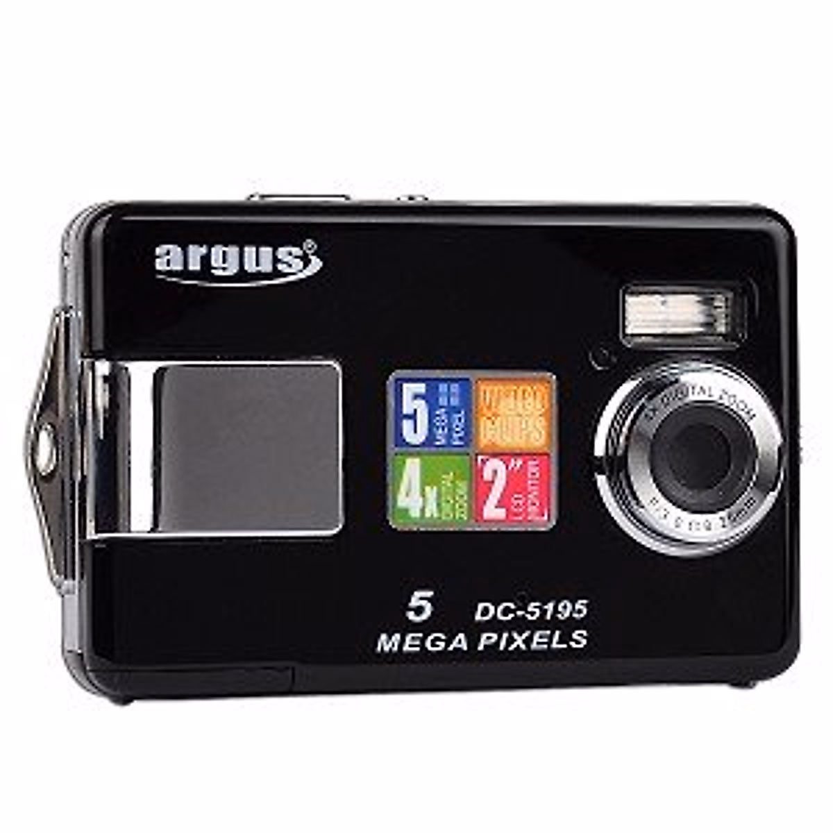 Argus DC-5195 5MP 4X Digital Zoom Camera/PC Camera (Black)