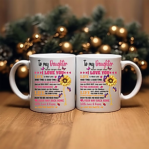 PerfectoStore Sunflower To My Daughter Never Forget That I Love You Mug – To My Dear Daughter In Law I Gave You My Amazing Son- Christmas presents gifts, Coffee Mug Birthday gifts 11oZ Coffee Cup