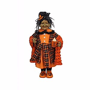 Karen Didion Originals Latte Witch Figurine, 20 Inches - Handmade Halloween Holiday Home Decorations and Collectibles