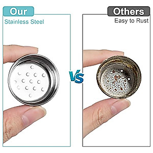 2 Pack Salt and Pepper Shakers Set, Glass Salt Shaker with Stainless Steel Lid, Modern and Cute Farmhouse Salt and Pepper Set (Black and White)