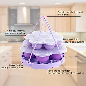 SHIDOW Silicone Egg Bites Molds for Instant Pot Accessories, Fit Instant Pot 5,6,8 qt Pressure Cooker, Silicone Egg Mold for Home Pressure Cookers Kitchen Restaurant.