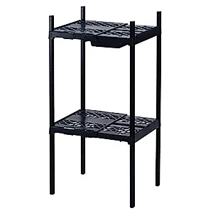 LockerMate, Black Double Shelf, Adjustable Width and Height to Fit Most School Lockers