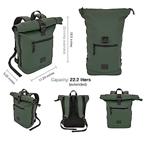 X RAY Expandable Roll Top Waterproof Trendy Backpack With Laptop Pocket