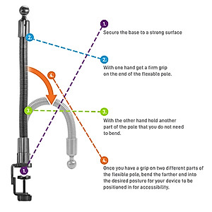 iBolt TabDock Flexpro Clamp- Heavy Duty C-Clamp Mount for All 7" - 10" Tablets (iPad, Nexus, Samsung Galaxy Tab) for Desks, Tables, Wheelchairs, Carts, etc : Great for Homes, Schools, and Offices