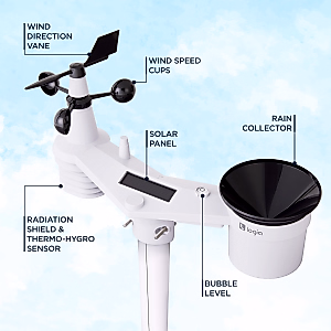 Logia 5-in-1 Wi-Fi Wireless Weather Station with Solar | Indoor/Outdoor Remote Monitoring System,Temperature, Humidity, Wind Speed/Direction, Rain & More, Wireless Console w/Forecast Data, Alerts