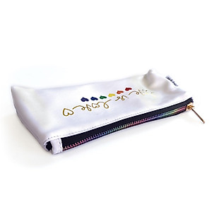 Paper House Productions Love is Love Rainbow Hearts 8.5" x 3.25" Supple Vegan Leather Zipper Pouch