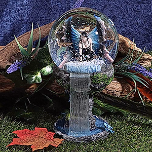 Nemesis Now Immortal Flight Anne Stokes Fairy Snow Globe 10cm, Resin, Grey|White