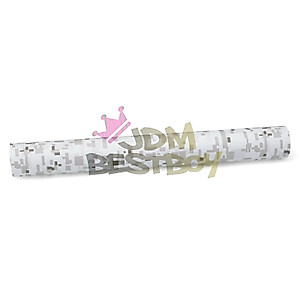 Free Tool Kit White Camouflage Digital Camo Vinyl Wrap Decal Sticker Bubble Free Car Self Adhesive Film - 60"x120" (5FTx10FT)