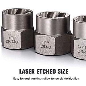 REXBETI Impact Bolt & Nut Remover Set, 13 Pieces Bolt Extractor Tool Set with Solid Storage Case