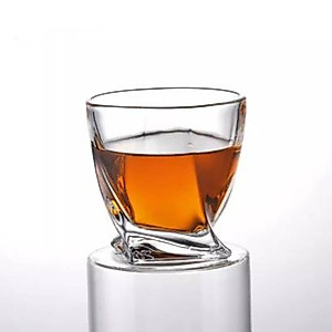 Twist Style Heavy Whiskey Glasses, 10 oz Each, Set of 4 for Bourbon, Cocktails, Old Fashions Drinks