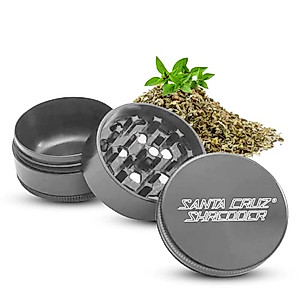 Santa Cruz Shredder Metal Herb Grinder Knurled Top for Stronger Grip 3-Piece Large 2.7" (Grey)