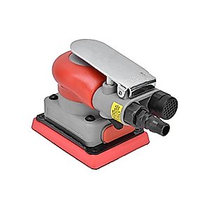 Air Orbital Sander, Air Square Orbit Finishing Sander, Professional Orbit Pneumatic sheet Sander Alloy Steel Air Palm Sanding Sandpaper Machine for Deep Corner, 10000rpm 75x100mm/3x4in
