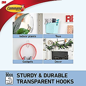 Command Plastic Hooks, Medium, Clear, 2-Hooks (17091CLR-ES)