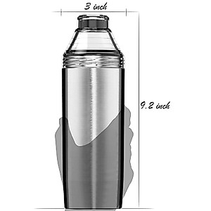 Cocktail Shaker with Measuring System - Signice 20 Oz Vacuum Insulated Martini Shaker Stainless Steel Margarita Drink Shaker Mixer for Bartender,100% Leak Proof