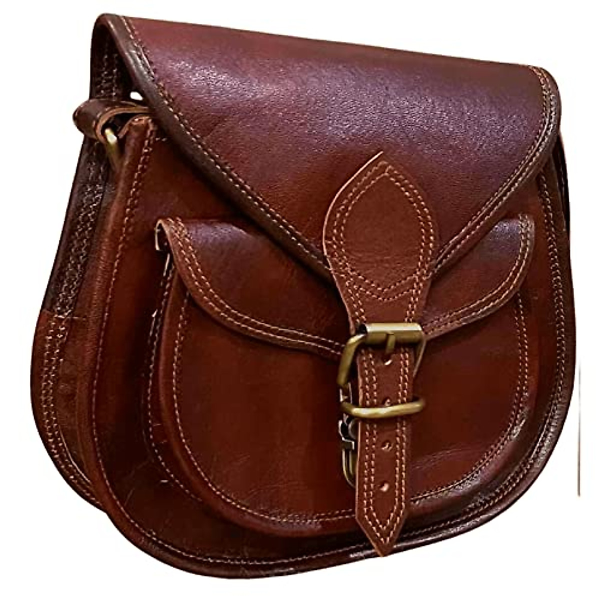 URBAN LEATHER Women's Crossbody Shoulder Sling Bags Genuine Leather Boho Hippie Satchel for Teen Girls Handmade Vintage Travel Cross body Saddle Bag Wallet for Women Ladies Handbag Purses for Her